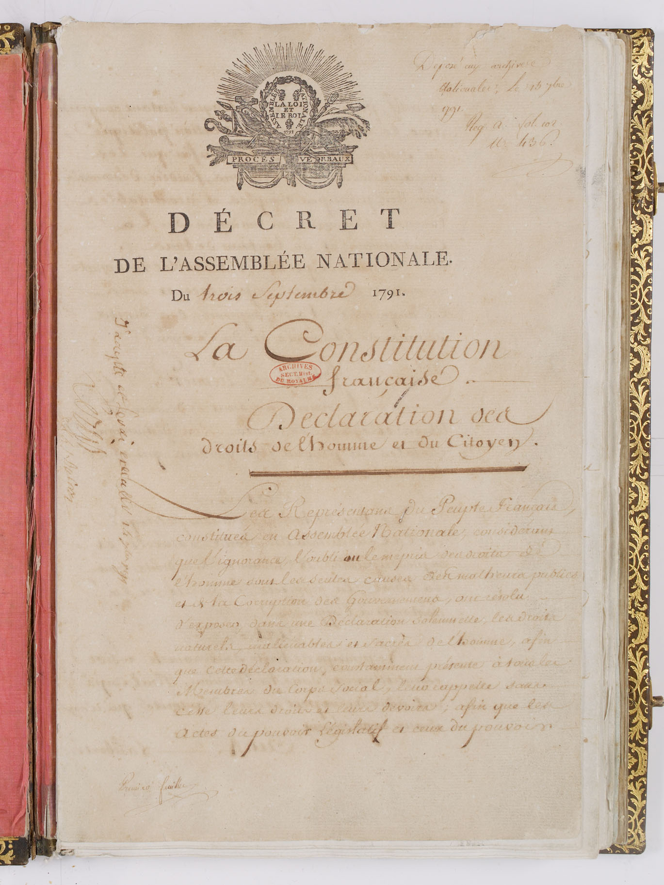 La Constitution du 3 septembre 1791 | Élysée