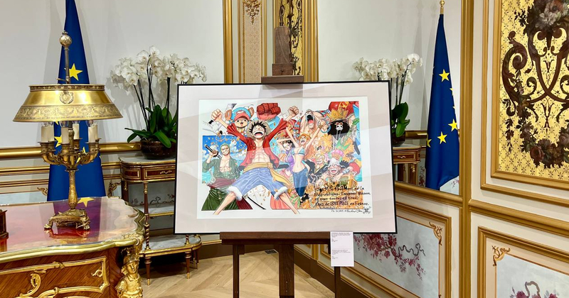 An Original Drawing by Eiichiro Oda on Display at the Maison Elysée ...