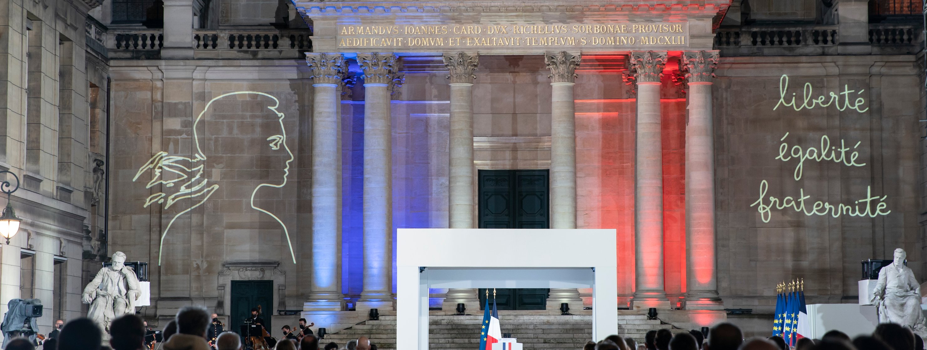 Cérémonie d'hommage national à Samuel Paty à la Sorbonne. | Élysée